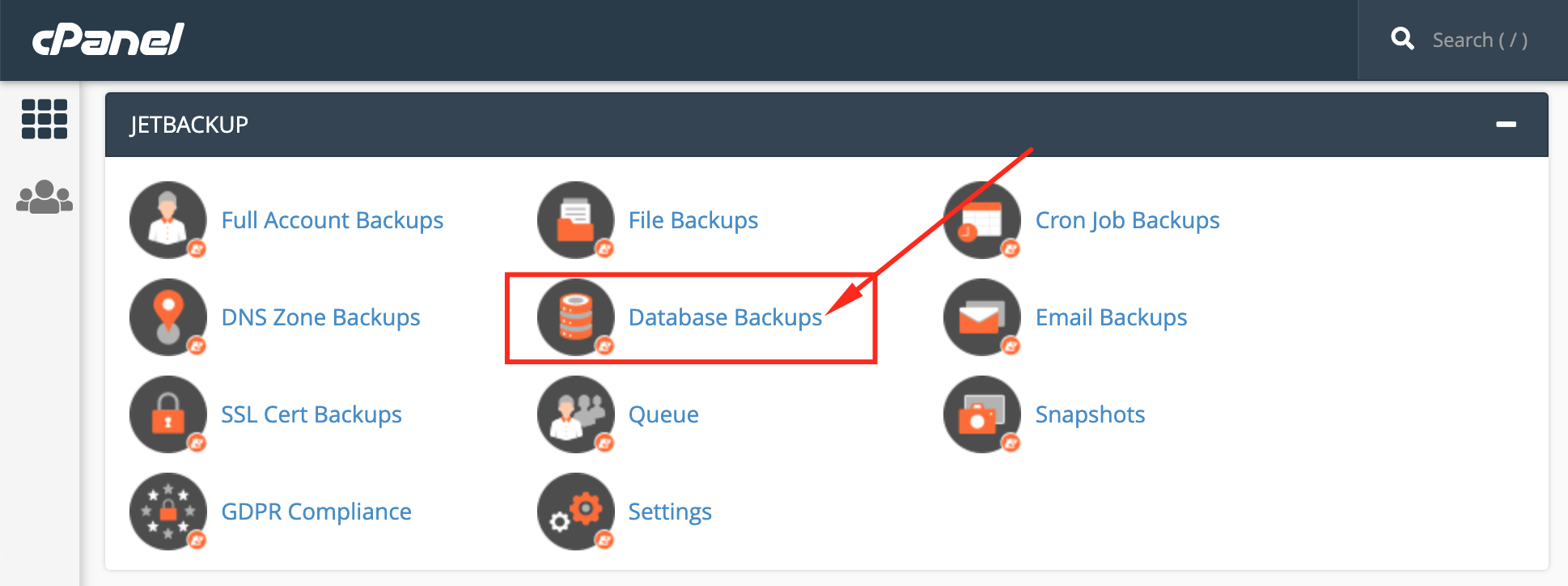Khôi phục dữ liệu hosting cPanel với JetBackup - Restore Database - How to - N Support